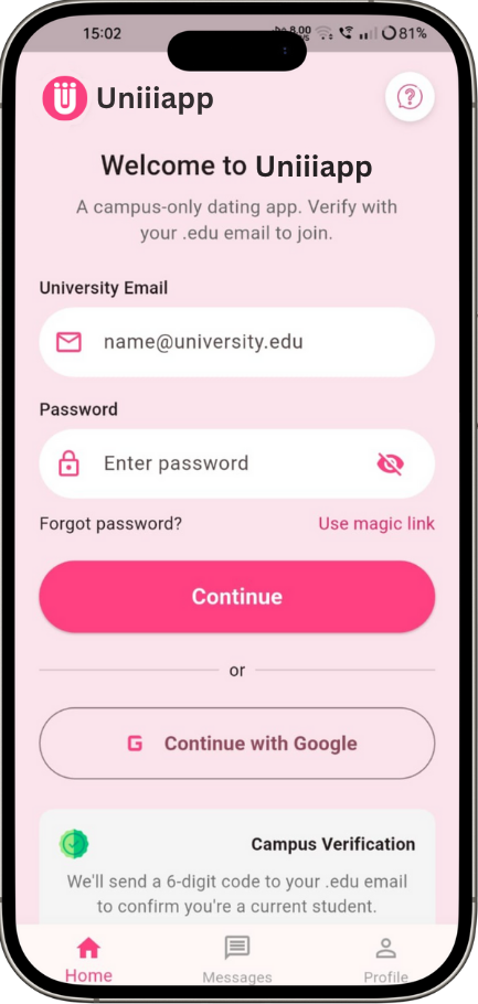 Uniii - University Based Dating App